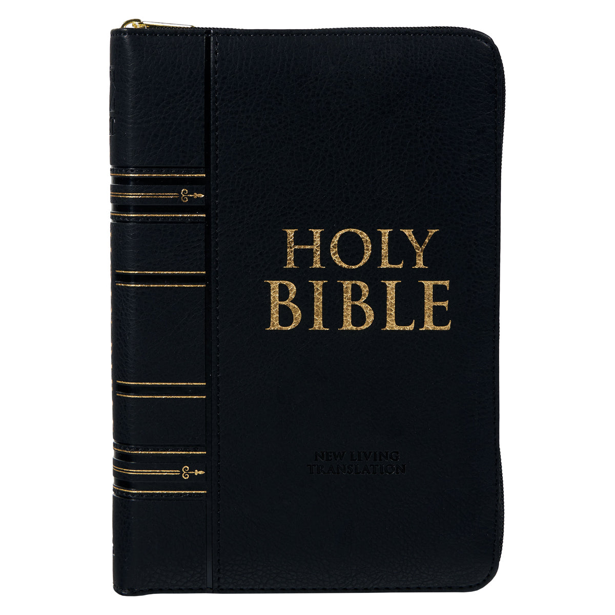 NLT Black Faux Leather Flexcover Compact Bible With Zip – CUM Books