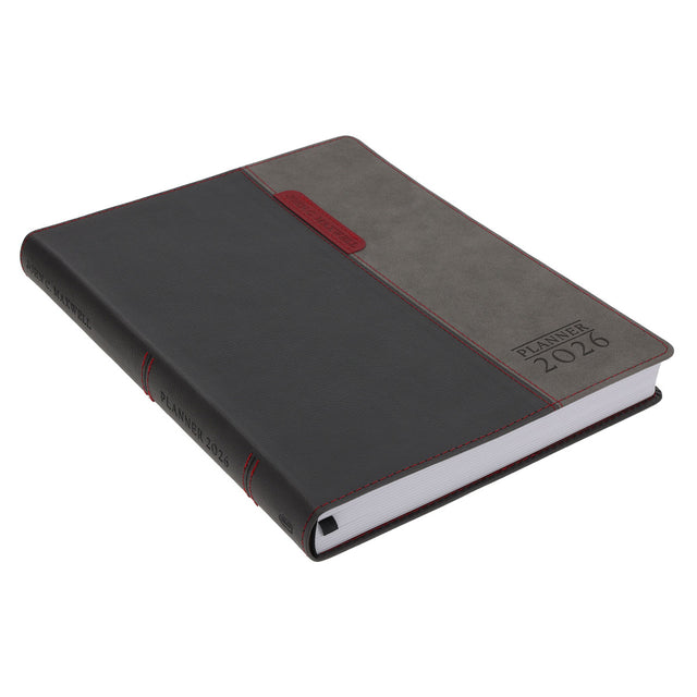 2026 John Maxwell A4 Diary - Daily Planner Red and Grey - Imitation Le ...